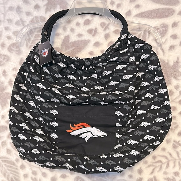 NFL | Bags | Denver Broncos Allover Logo Blackandwhite Large Shoulder ...